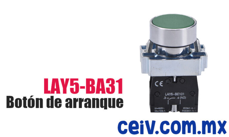 LAY5-BA31 - Botón de pulso para arranque de sistemas de control 10A.